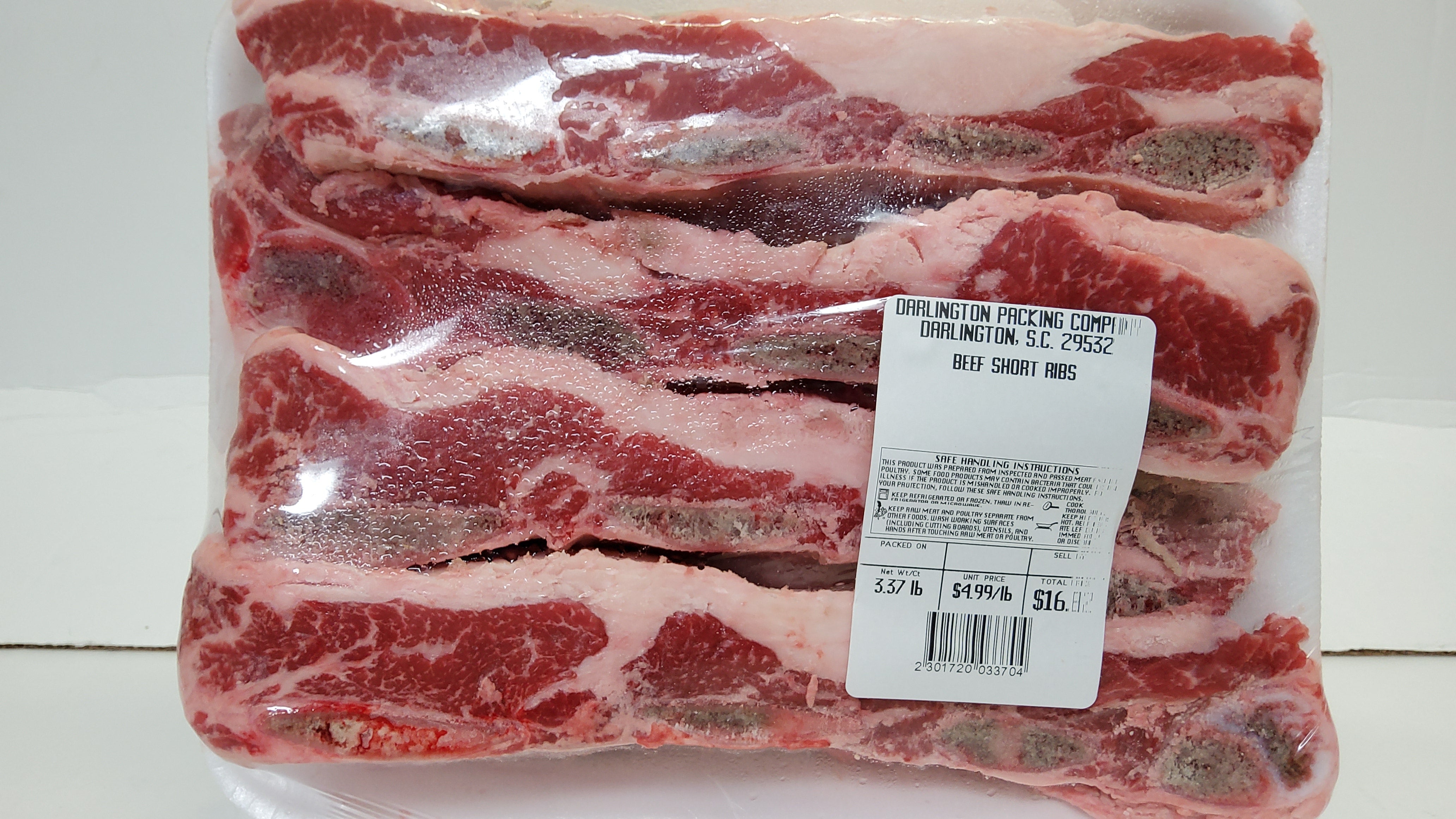 BEEF SHORT RIBS CUT 1/10# AVG. – Darlington Packing Company
