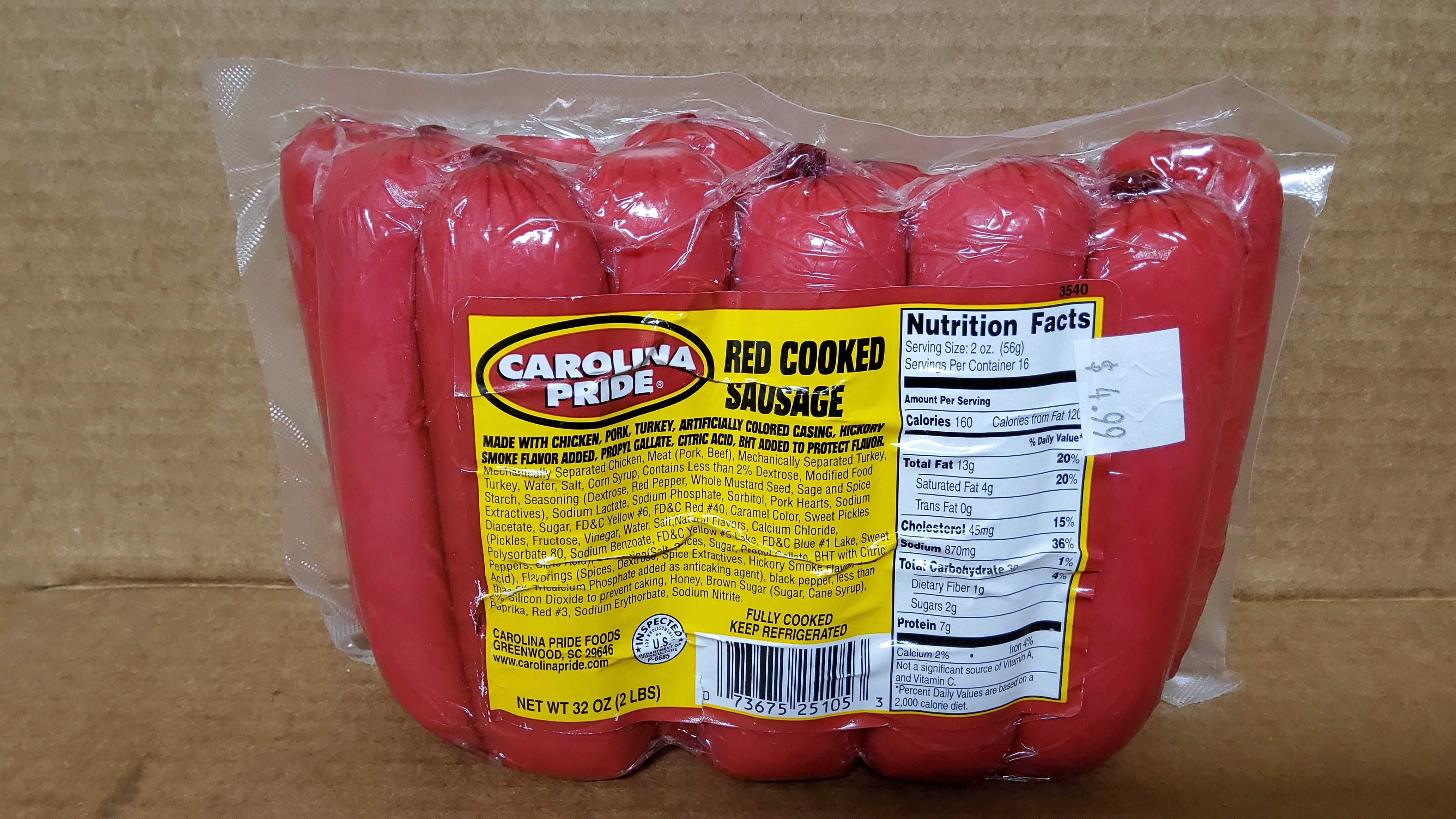 SAUSAGE 6/2 # C. P RED LINK SMOKED – Darlington Packing Company