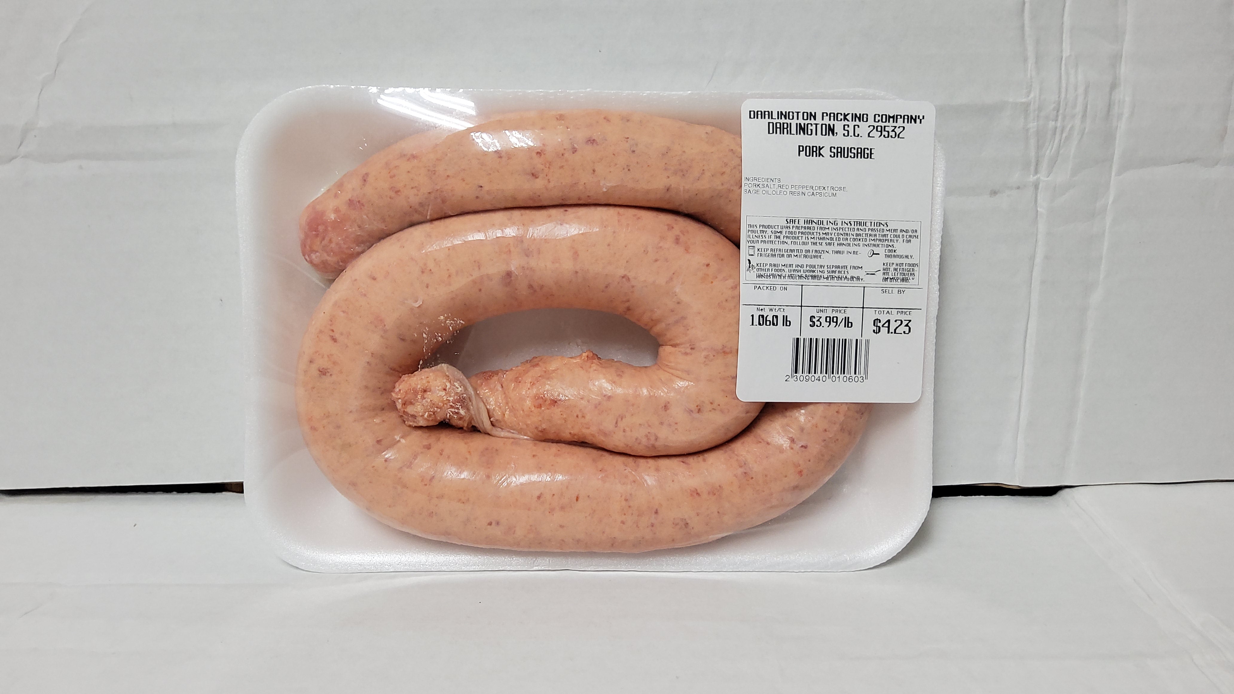 SAUSAGE 1/5# FRESH STUFFED MILD – Darlington Packing Company